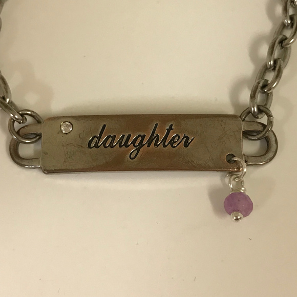Jewelry | Engraved Daughter Silver Tone Bracelet | Poshmark